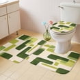 Abstract Geometric Bathroom Rugs Set Green Block Modern Art Simple ...