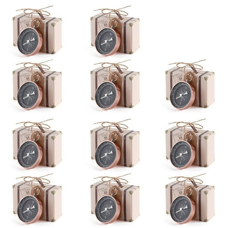 EastVita 50Pcs Candy Box with Compass Pendant Kraft Tags Thank You Gift ...