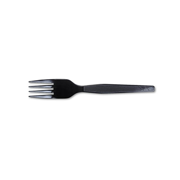 Dixie Plastic Cutlery, Heavy Mediumweight Forks, Black, 100/Box ...