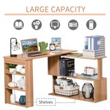 360° Rotating L Shaped Computer Desk, Home Office Swivel Corner Desk ...