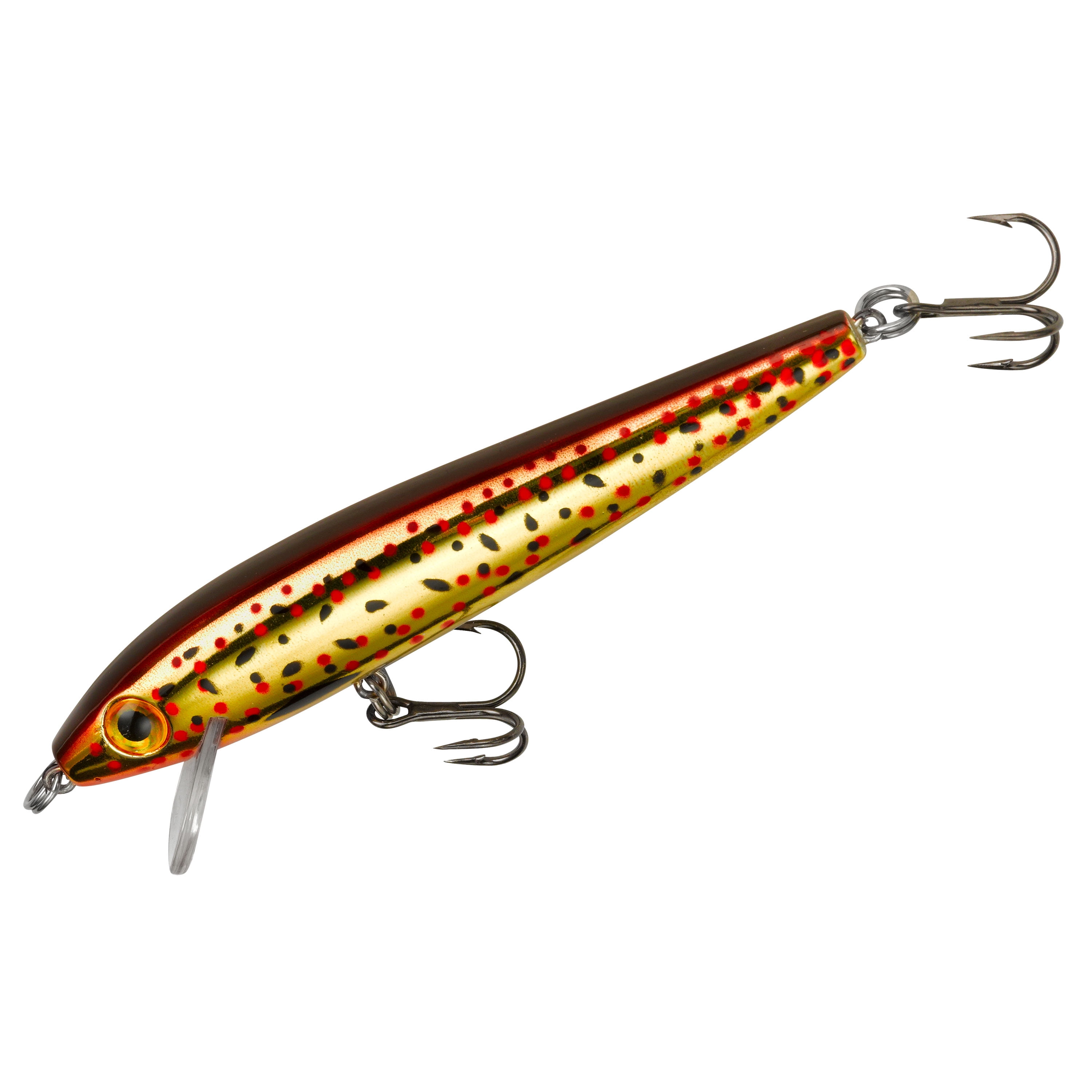 Rebel Track Down Minnow Slick Slow Sinking Slick Brown Trout 3 1/2" 3/8 ...