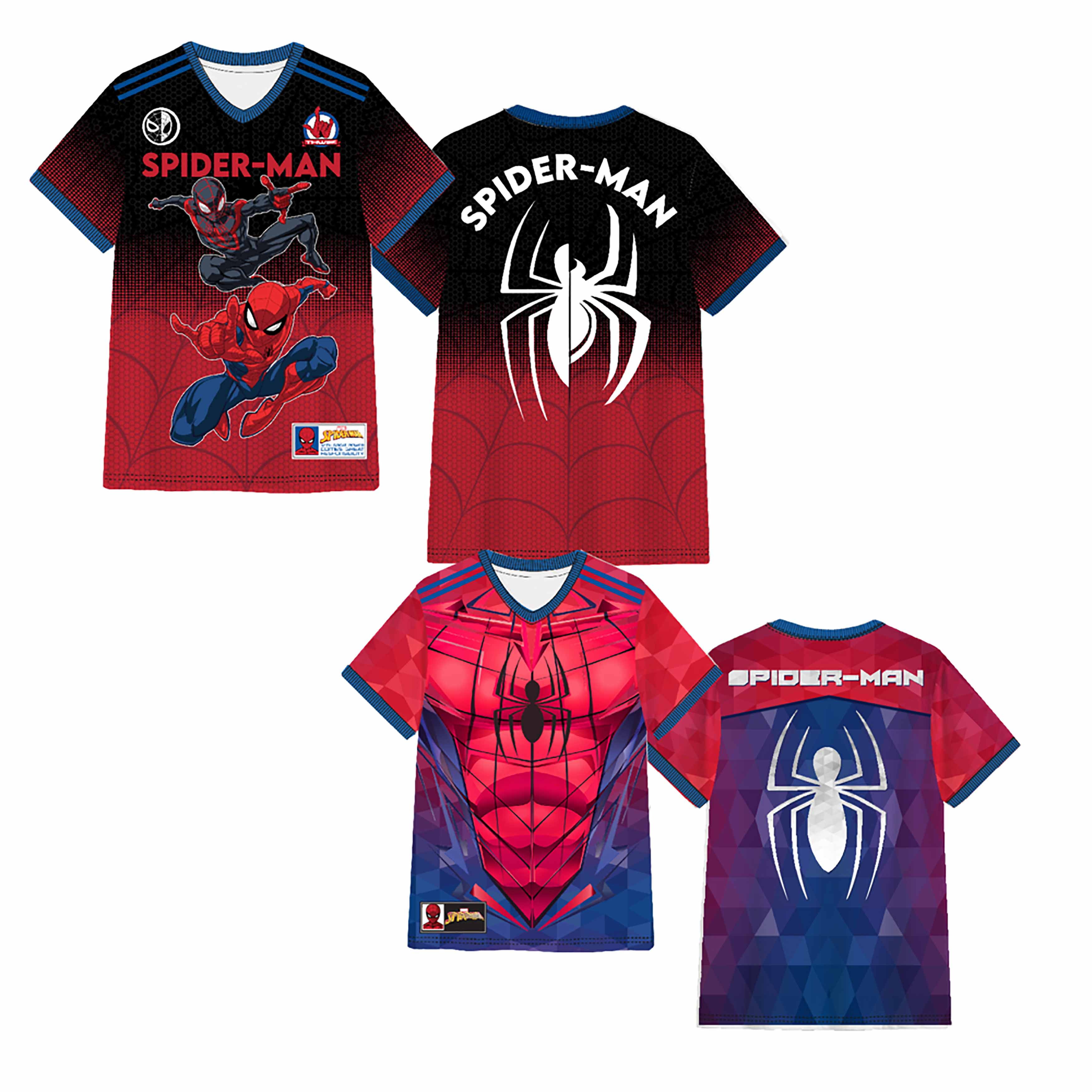 Marvel Spider-Man Boys 2-Piece Gamer Athletic Set, 2-Pack Short Sleeve ...