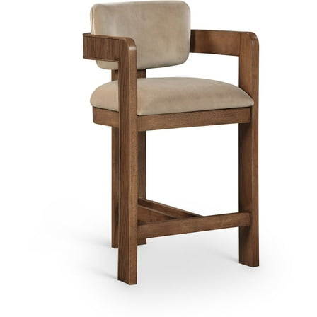Meridian Furniture Sacha Brown Velvet Stool - Walmart.com