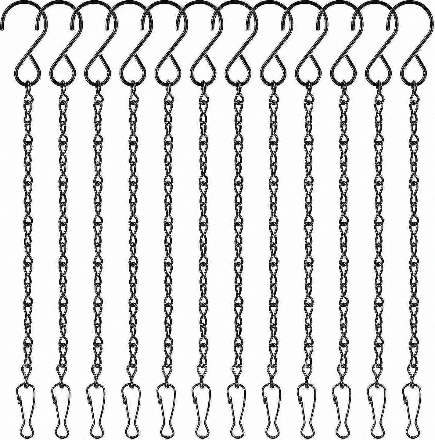 12-Pack Metal Chains with Hooks for Hanging Baskets, Plant Hangers, and ...