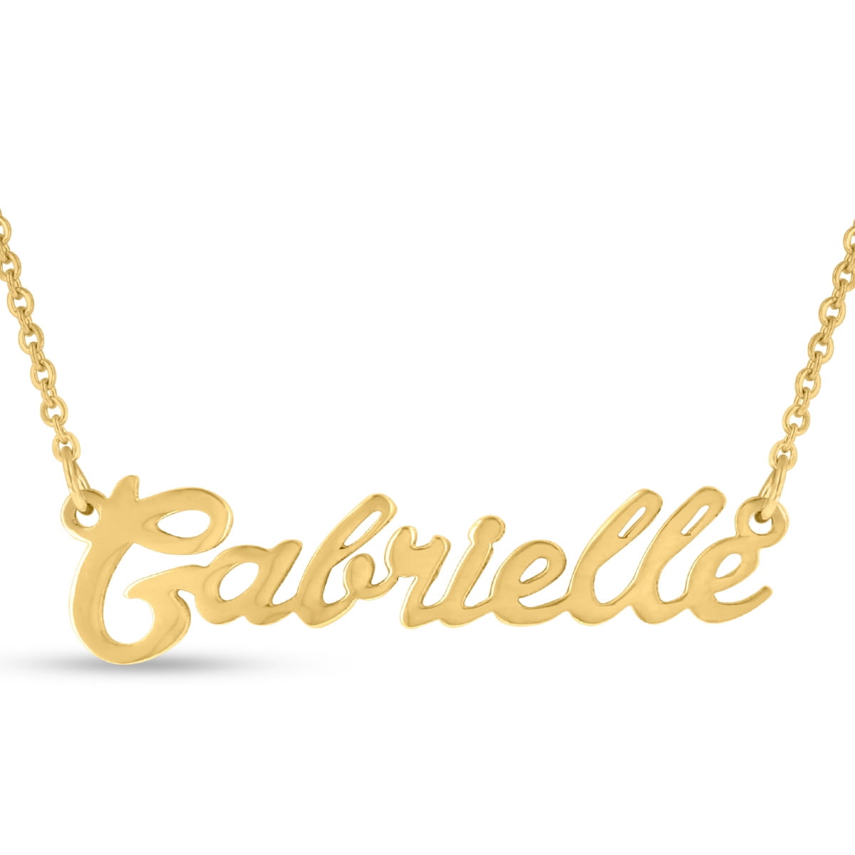 SuperJeweler Gabrielle Nameplate Necklace in Gold, 16 inches All Names ...