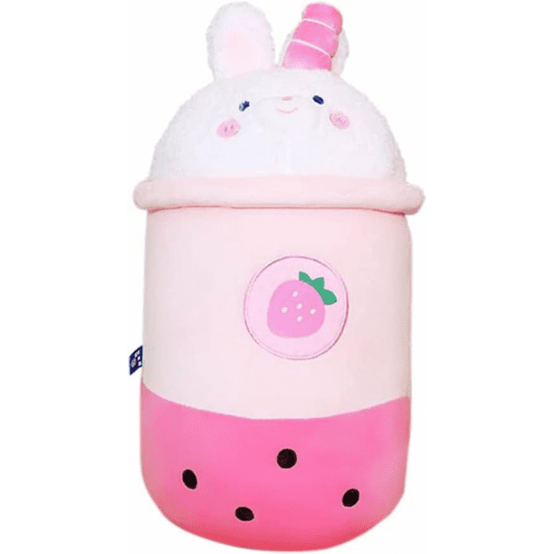 Cute Fruit Boba Tea Plushies Toy RABIT Ear Pink 30cm Tall Stuffed ...