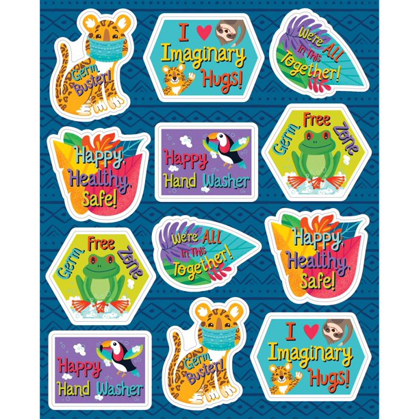 Pegatinas Carson Dellosa One World Germ Busters Social Distanciamiento ...
