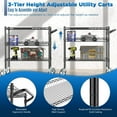 3 Tier Rolling Carts with Wheels, Heavy Duty Rolling Utility Cart ...