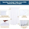 6 Packs Round Cocktail Table Skirt 32"x 43" Spandex Stretch Cocktail ...