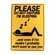Funny Metal Sleeping Do Not Disturb 8x12 Sign Novelty Office Wall Man ...