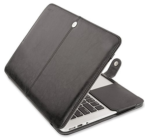 Mosiso MacBook Air 13 Sleeve, PU Leather Book Cover Clip On Folio Case ...