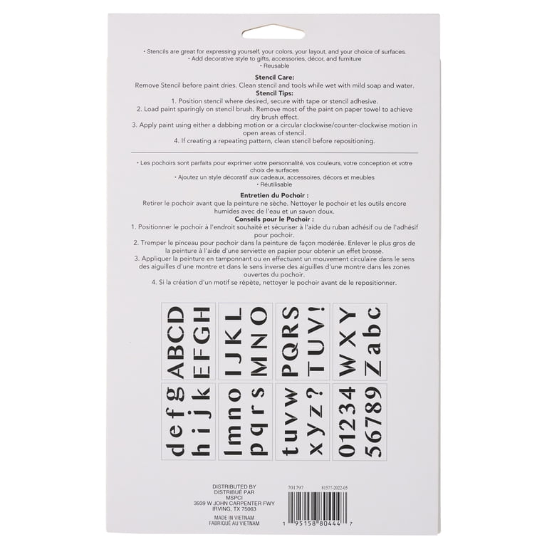 Letter Stencils Alphabet Stencils Set A-Z Open Sans Font - 15mm To ...