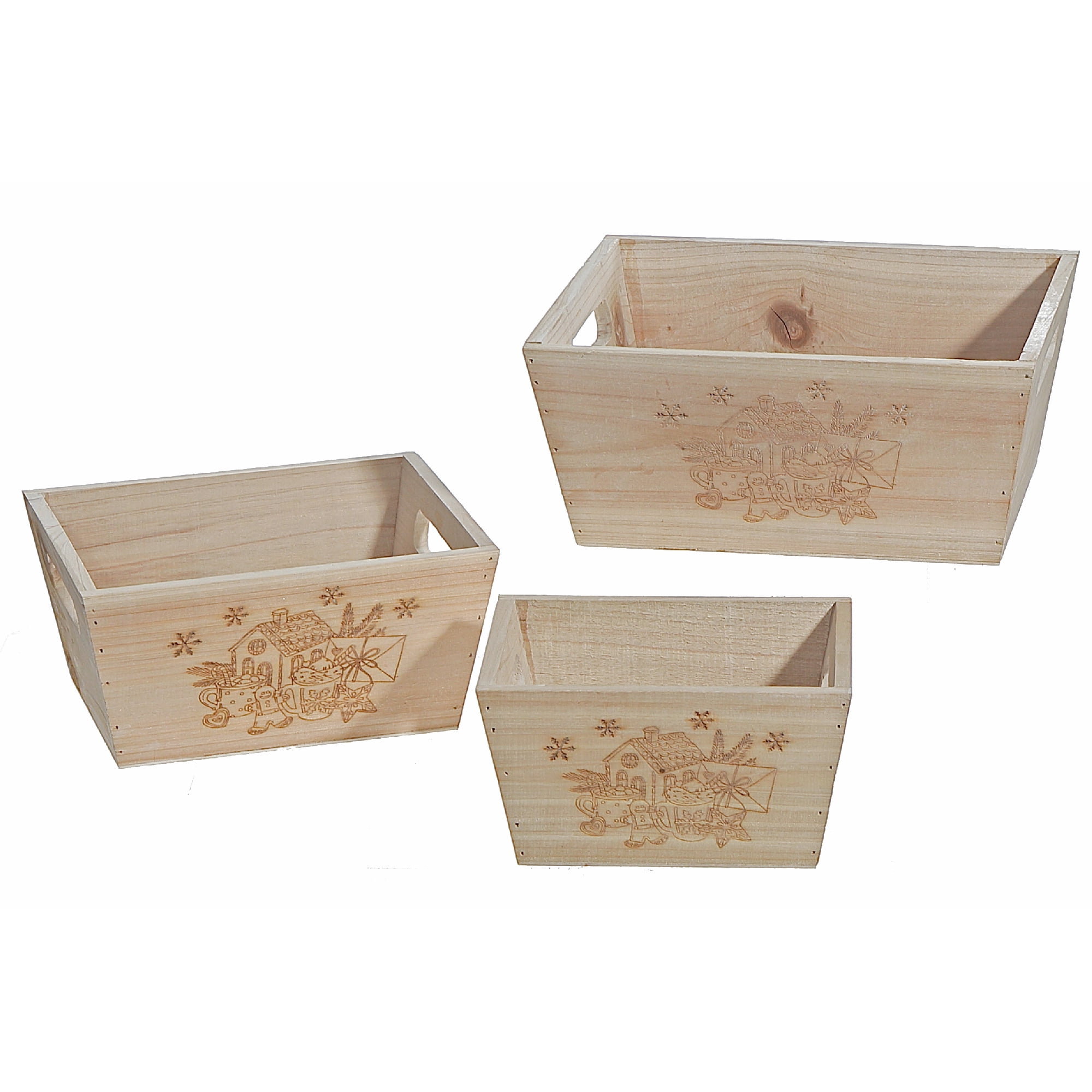 Click here for Ih Casadécor Set Of 3 Nesting Natural Wood Square... prices