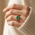 2wist Designs 18K Rose Gold Plated Solitaire Ring Cushion Shape Emerald ...