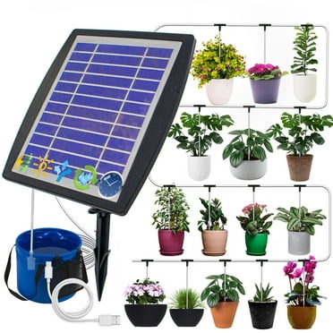Solar Drip Irrigation Kit System with 12 Timer Modes & Anti-Siphoning ...