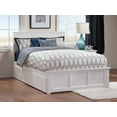 Madison Full Size Wood Bed Frame with Storage, 2 Urban Drawers in White ...