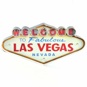 Wuzstar Retro Neon Metal Sign Las Vegas Welcome Sign Decorative Bar LED ...