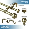 Urbanest Ball Double Drapery Curtain Rod Set, 5/8", 48"-84", Antique ...