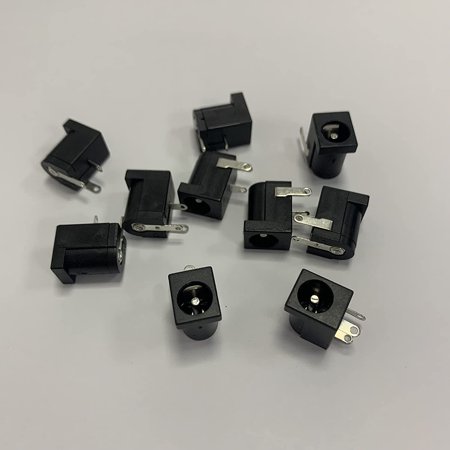 RIIEYOCA DC Socket Plug,5.5mm x 2.1mm DC Power Jack Plug 3P Female Socket Plug DC-005(10 Pcs ...