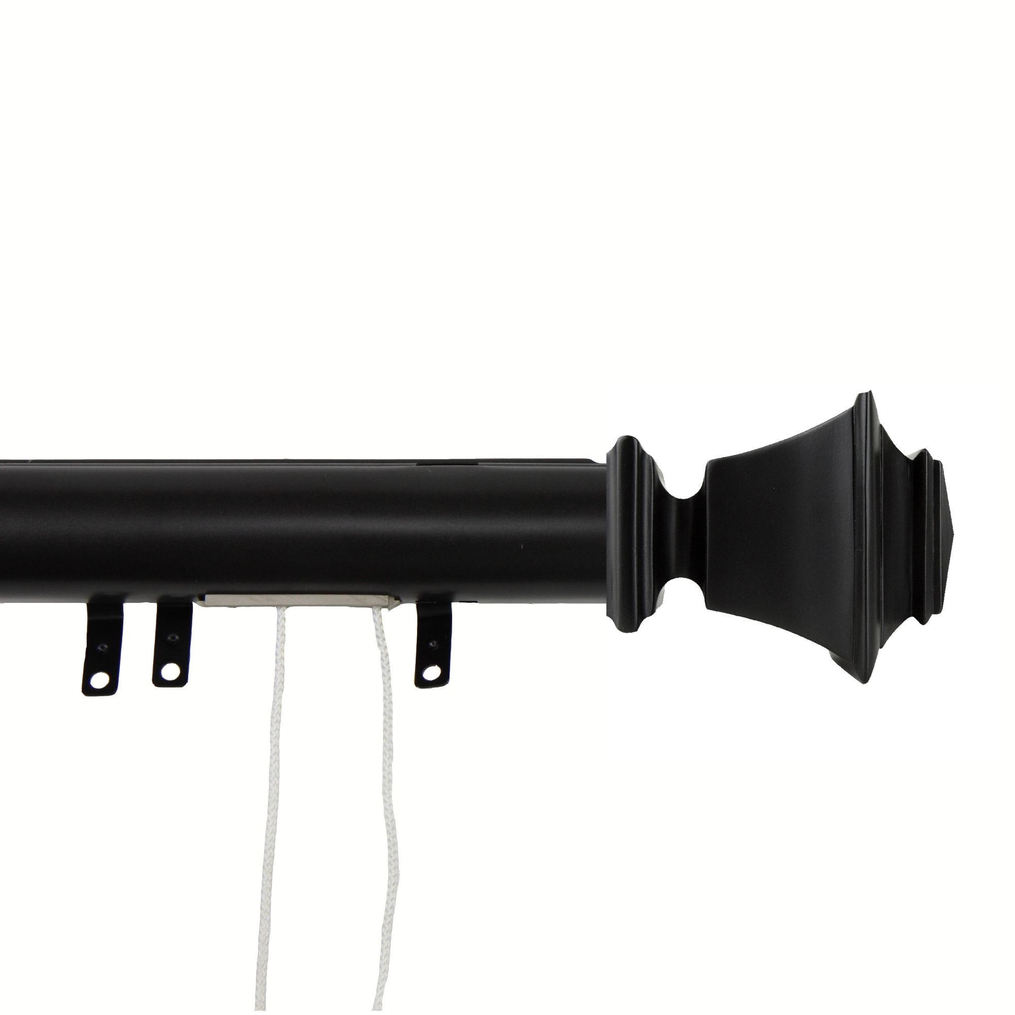 Contemporary Home Living 164.5" Black Decorative Adjustable Traverse ...
