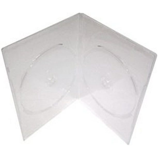 400 SLIM Frosted Clear Double DVD Cases 7MM - Walmart.com