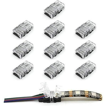 Pin LED Connector, 10PCS 4 PIN LED Strip Connector for 10mm RGB 5050 ...