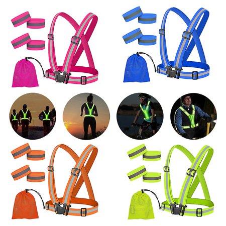 2 Set Night Running Reflective Vest Set Outdoor Reflective Safety Vest ...