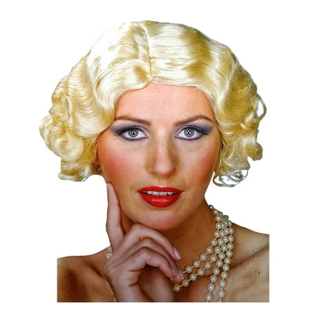 Flapper Blonde Wig Roaring 20's Flirting Wave Curl Short Style Costume ...