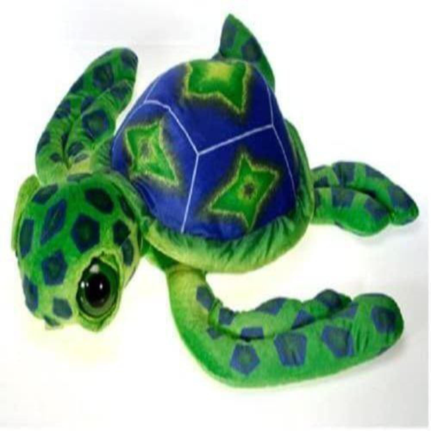 11.5" Big Eyed Green Sea Turtle Plush Stuffed Animal Toy by Fiesta Toys ...