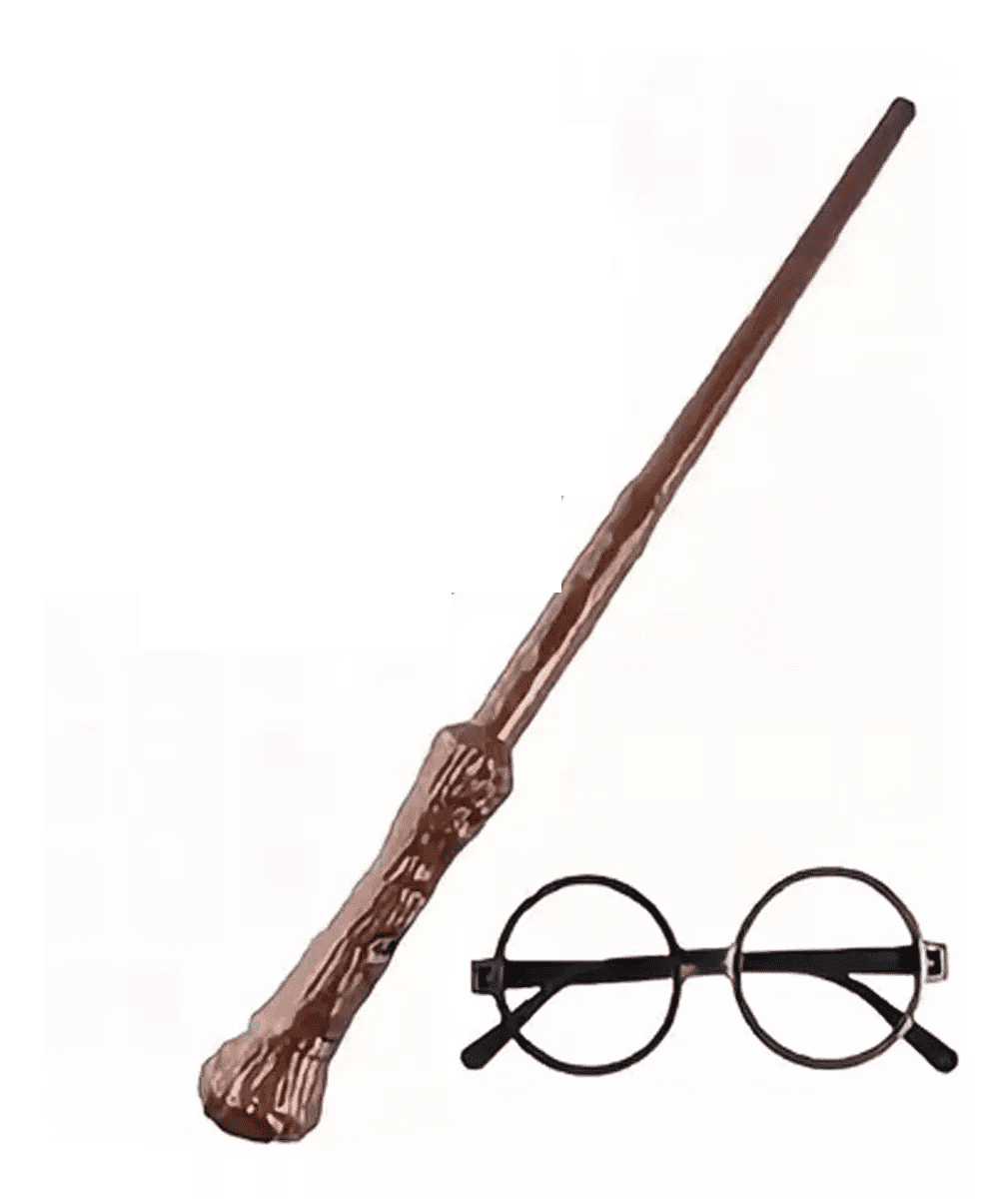 Varita Harry Potter Con Luz Incluye Unos Lentes Para Disfraz marron ...