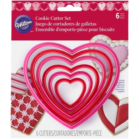 Wilton 2304-1668 6 Piece Nested Heart Shaped Cookie Cutter Set ...