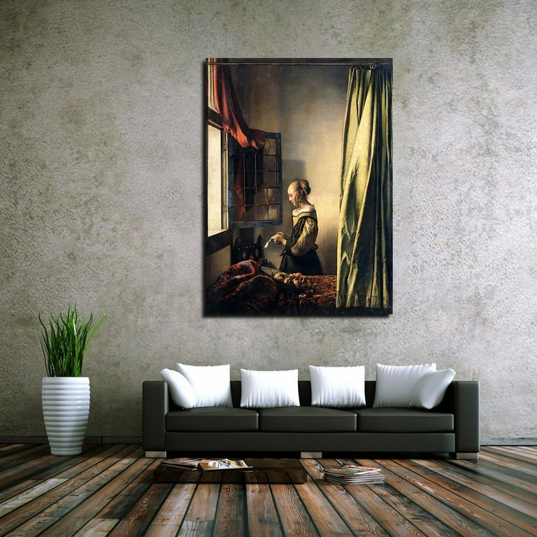 Girl Reading A Letter At An Open Window