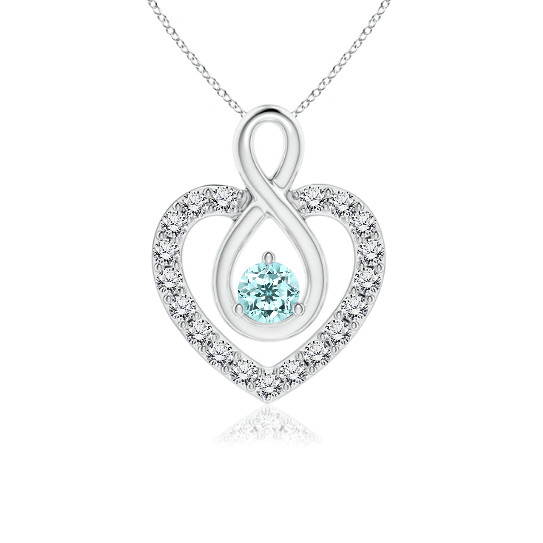 Click here for Jeenmata March Birthstone Infinity Heart Pendant N... prices