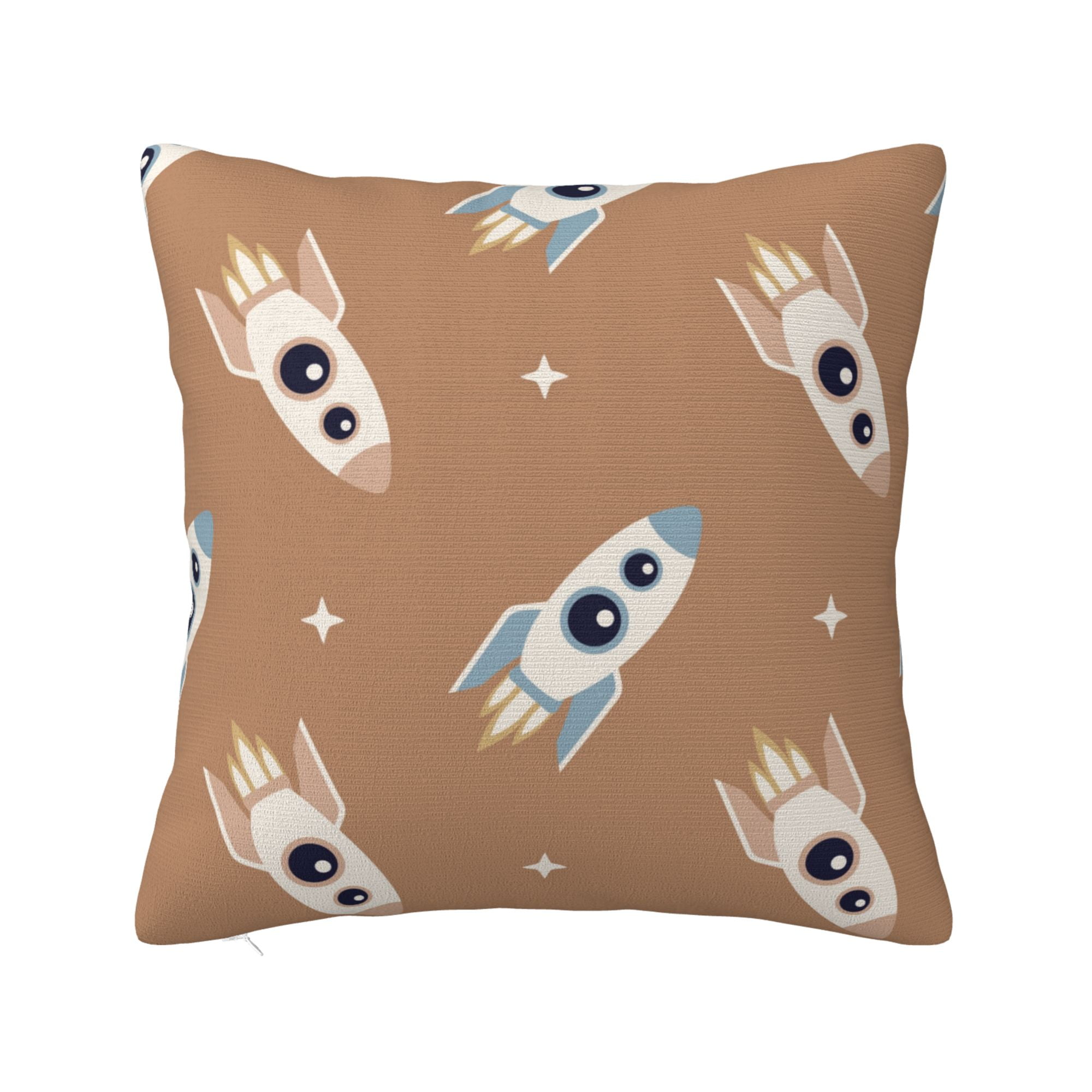 ZICANCN Cartoon Spaceship Rocket Throw Pillow Covers, Bed Couch Sofa ...