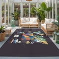 Abstract Aircraft 6x9ft Non Slip Area Rug Map Luggage Camera Passport ...