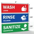 Assured Signs Wash Rinse Sanitize Stickers for 3 Compartment Sink ...