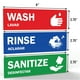 ASSURED SIGNS Wash Rinse Sanitize Sink Labels for 3 Compartment Sink ...