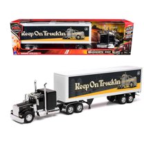 Volvo VN-780 Truck with Flatbed Trailer and Long Pipes White "Long Haul ...