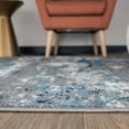 World Rug Gallery Distressed Abstract Watercolor Area Rug - Blue 6'6"x6 ...