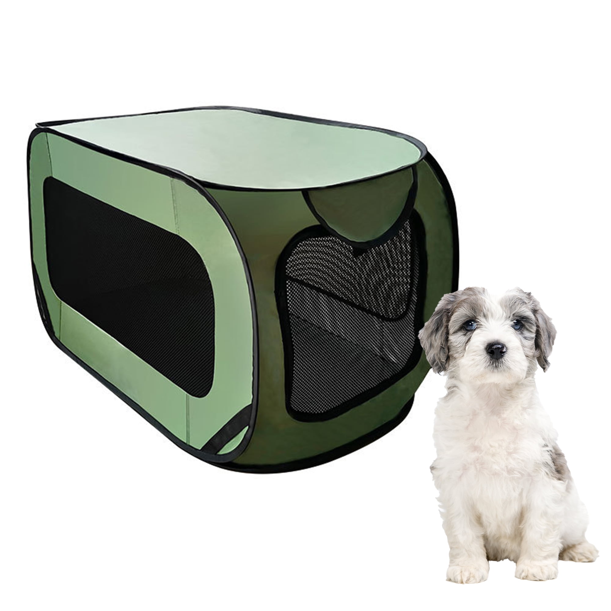 Holocky Foldable Dog Pet Kennel Large Pet Travel Crate Portable Cat Dog ...