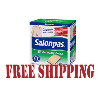 Salonpas Back Strength Pain-Relieving Patch, 140 Patches, Up to 8 Hours ...