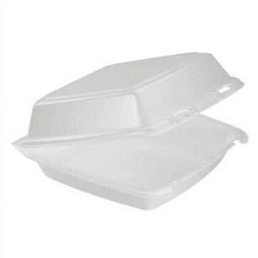 Dart Foam Hinged Lid Containers, 3-Compartment, 9.25 x 9.5 x 3, White, 200/Carton -DCC95HT3R ...