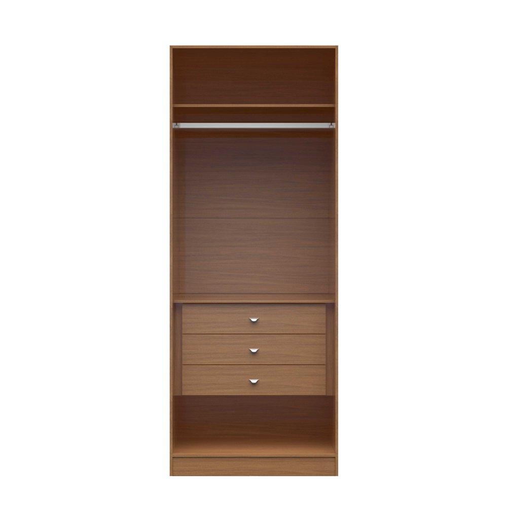 2.0 - 35.43 inch Wide Basic Wardrobe Closet 2 with 3 Drawers in Maple ...