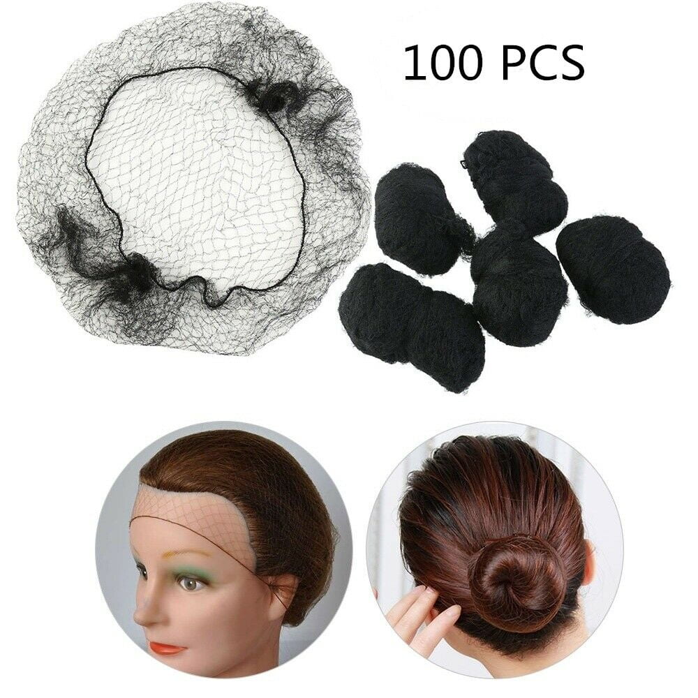 100Pcs Invisible Black Hair Nets Elastic Edge Mesh Hairnet Stretch ...