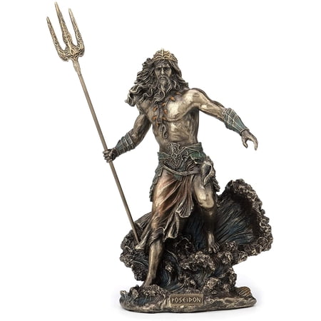 Greek God Poseidon Standing Over Crashing Waves Statue | Walmart Canada