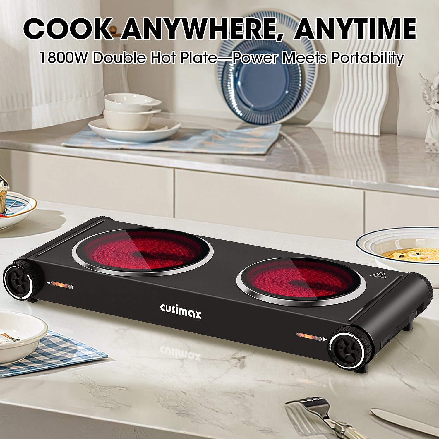 Click here for Cusimax 1800w Portable Double Burner Hot Plate ele... prices