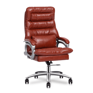 Realspace® Fennington Bonded Leather High-Back Chair, Brown/Black ...