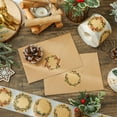 Christmas Kraft Paper Sealing Stickers | 500 Green Berry Wreath Labels ...