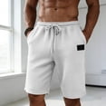 BVnarty Men's Solid Color Waffle Shorts, Casual Jacquard Texture ...