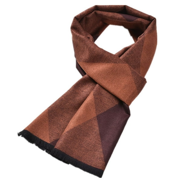 New men's scarf, warm cashmere scarf, lattice business scarf (twill ...